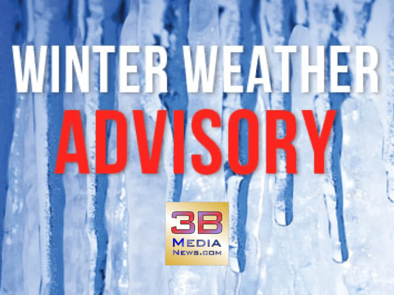 WINTER WEATHER ADVISORY IN EFFECT FOR LOCAL COUNTIES – 3B Media News