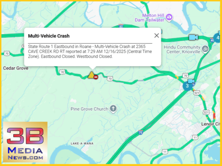 MULTI-VEHICLE CRASH ON HIGHWAY 70 IN ROANE COUNTY – 3B Media News